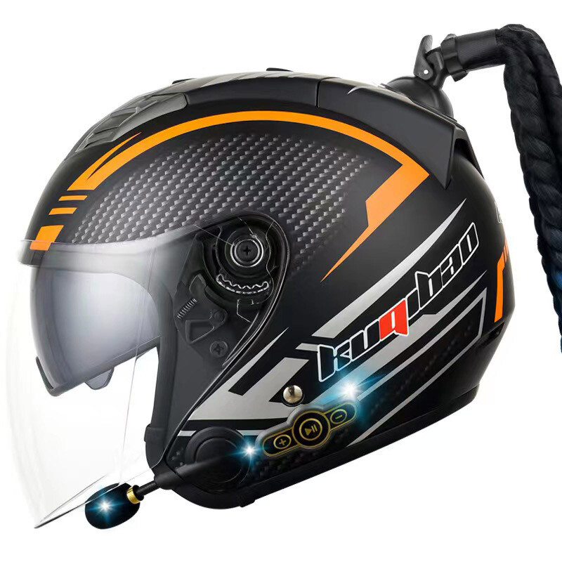 Motor Open Face Helmet Chopper Scooter Helmets Bluetooth Integrated ...