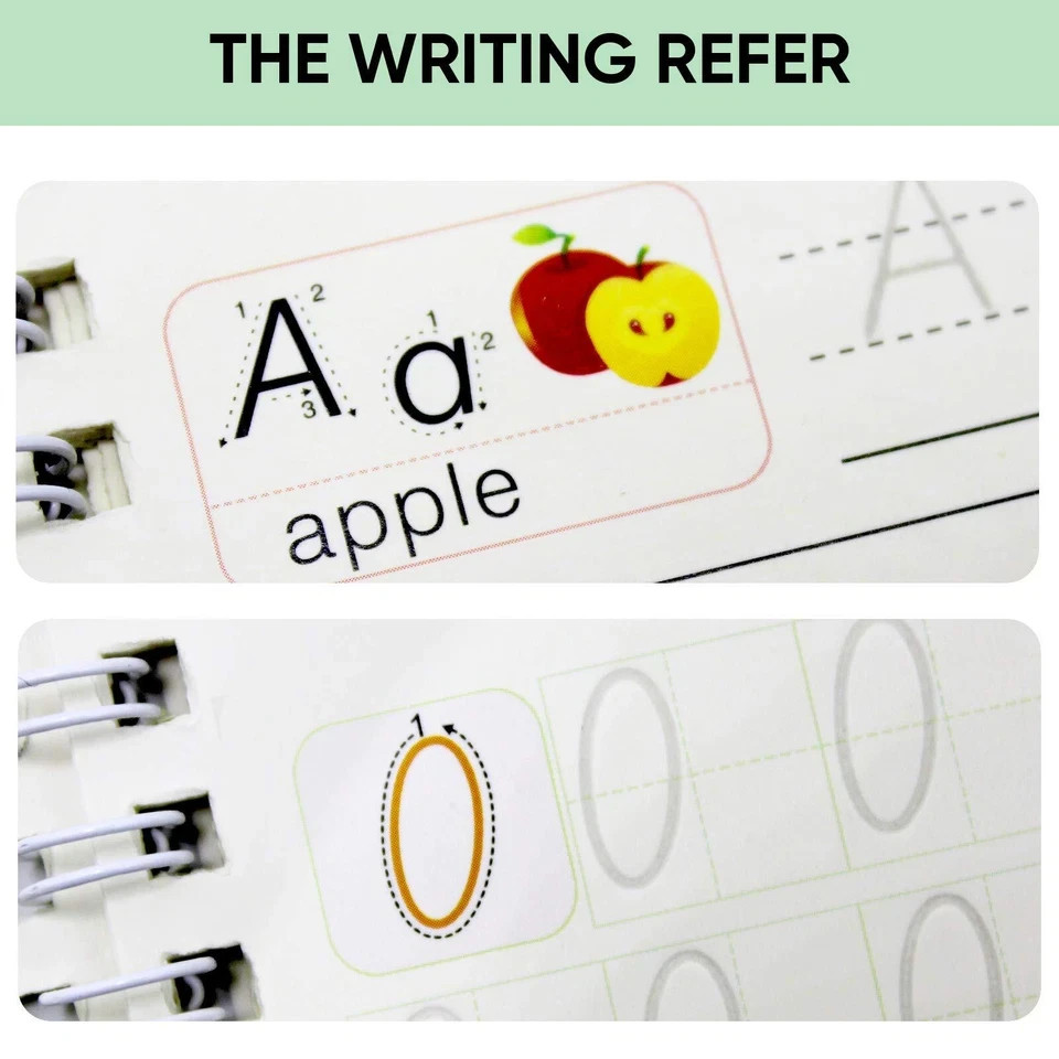 4 Pack Grooved Writing Books Magic Copy Handwriting Practice for Kids 3 ...