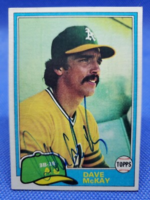 1981 Topps DAVE McKAY Autograph Baseball card OAKLAND ATHLETICS A's ...