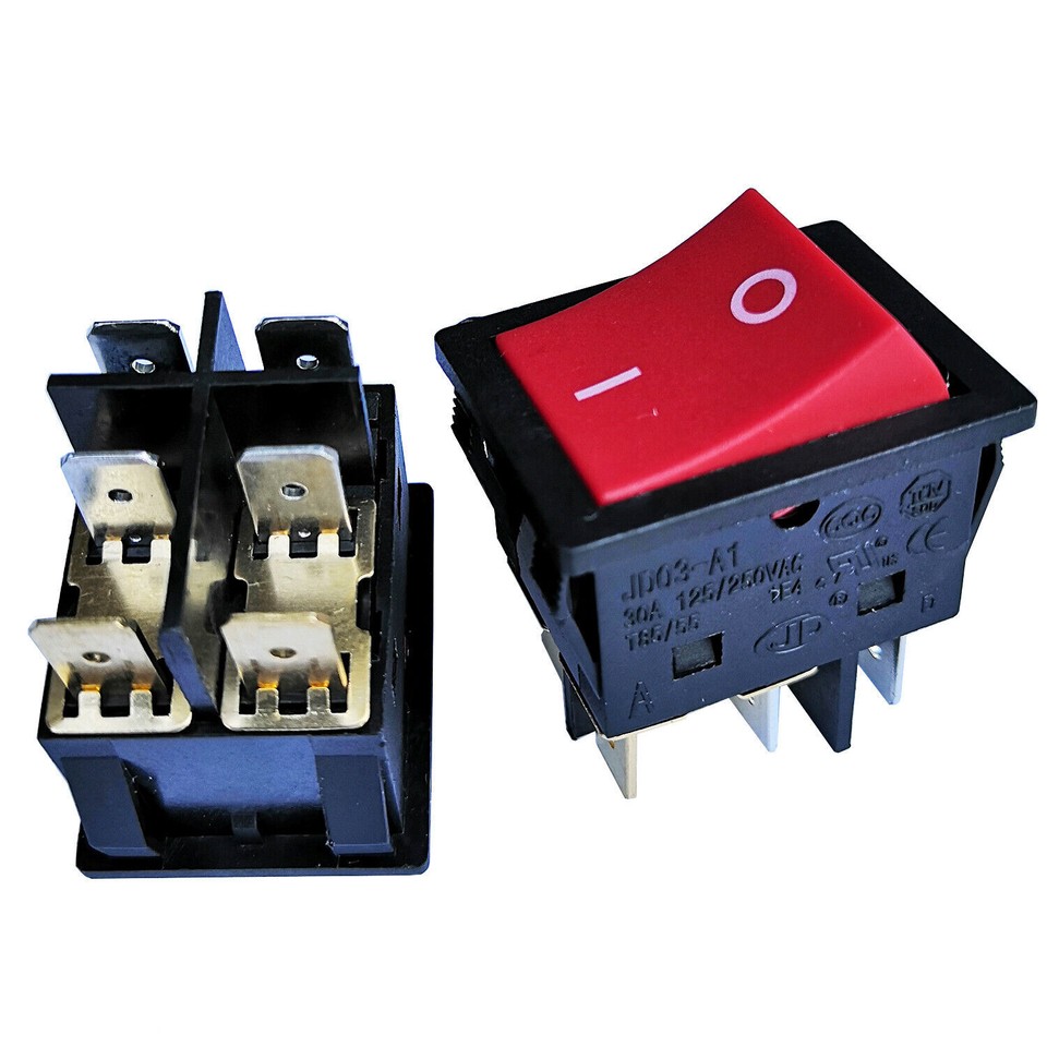 2pcs Rocker Switch JD03-A1 6Pin 125/250V 30A Inverter Welding Machine ...
