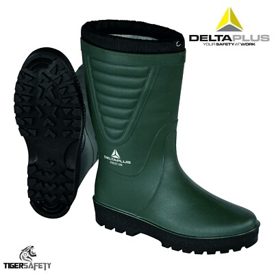 Delta Plus Frost Green Fur Lined Cold Work Thermal Wellington Boots ...