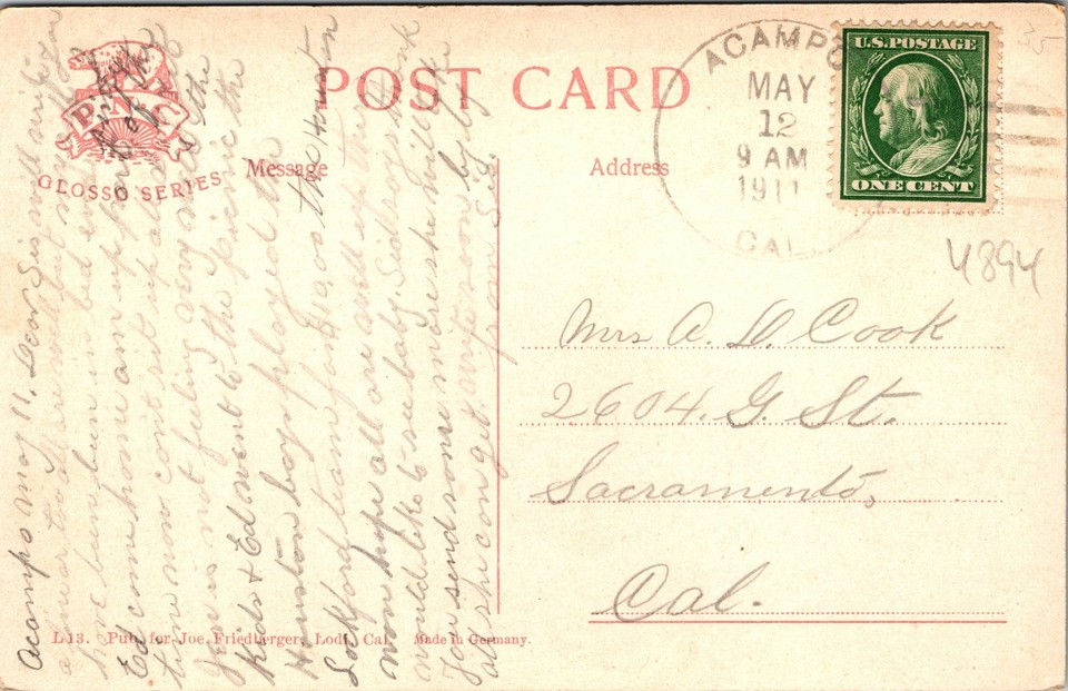 Lodi CA Japanese Gardens Cory Ranch Postcard used 1911 | eBay