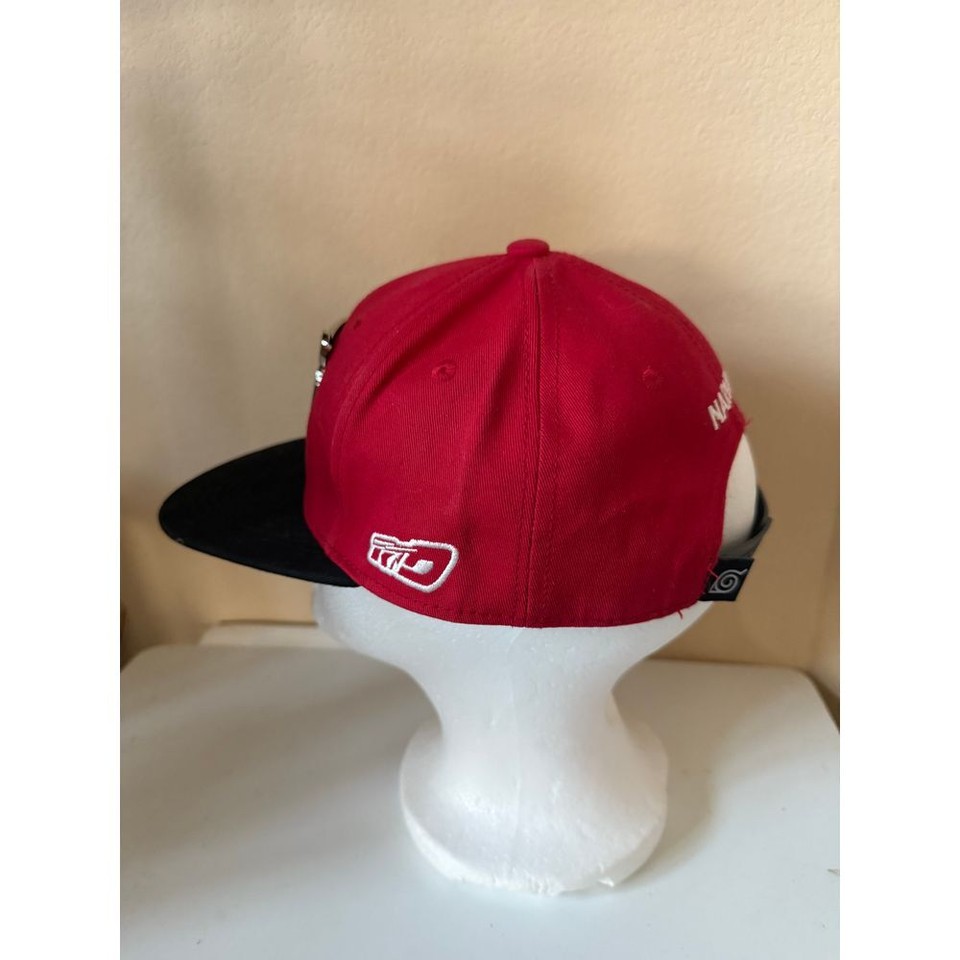Naruto Red & Black Baseball Cap Hidden Leaf Village Logo Anime Cosplay ...
