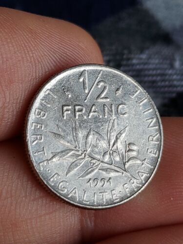 France, Semeuse, 1/2 Franc, 1991, Paris, EF, Nickel, KM:931.1 Kayihan ...