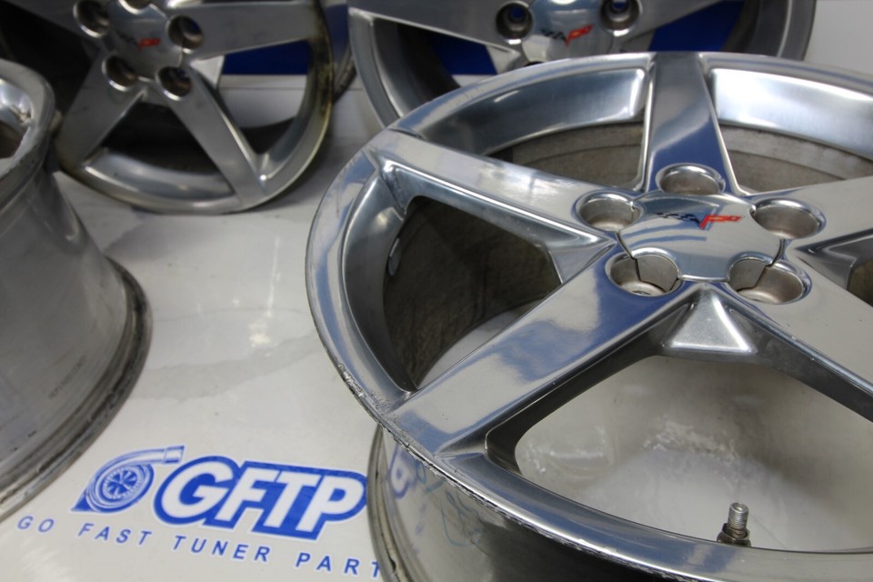 05-08 CHEVY CORVETTE C6 OEM STAGGERED WHEELS 18X8.5 19X10 WHEEL SET ...