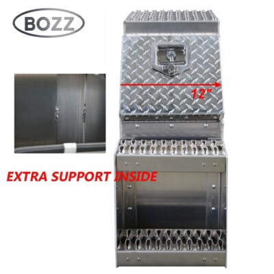 12" Aluminum Tool/ Step Saddle Box with Lock and Keys 12" L x 25" W x ...