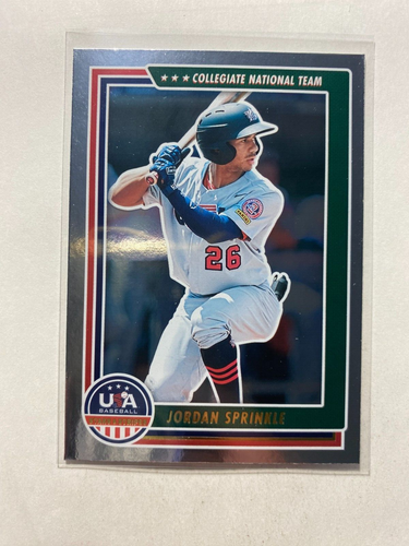 Jordan Sprinkle 2022 Panini Stars & Stripes USA Baseball #30 Card | eBay
