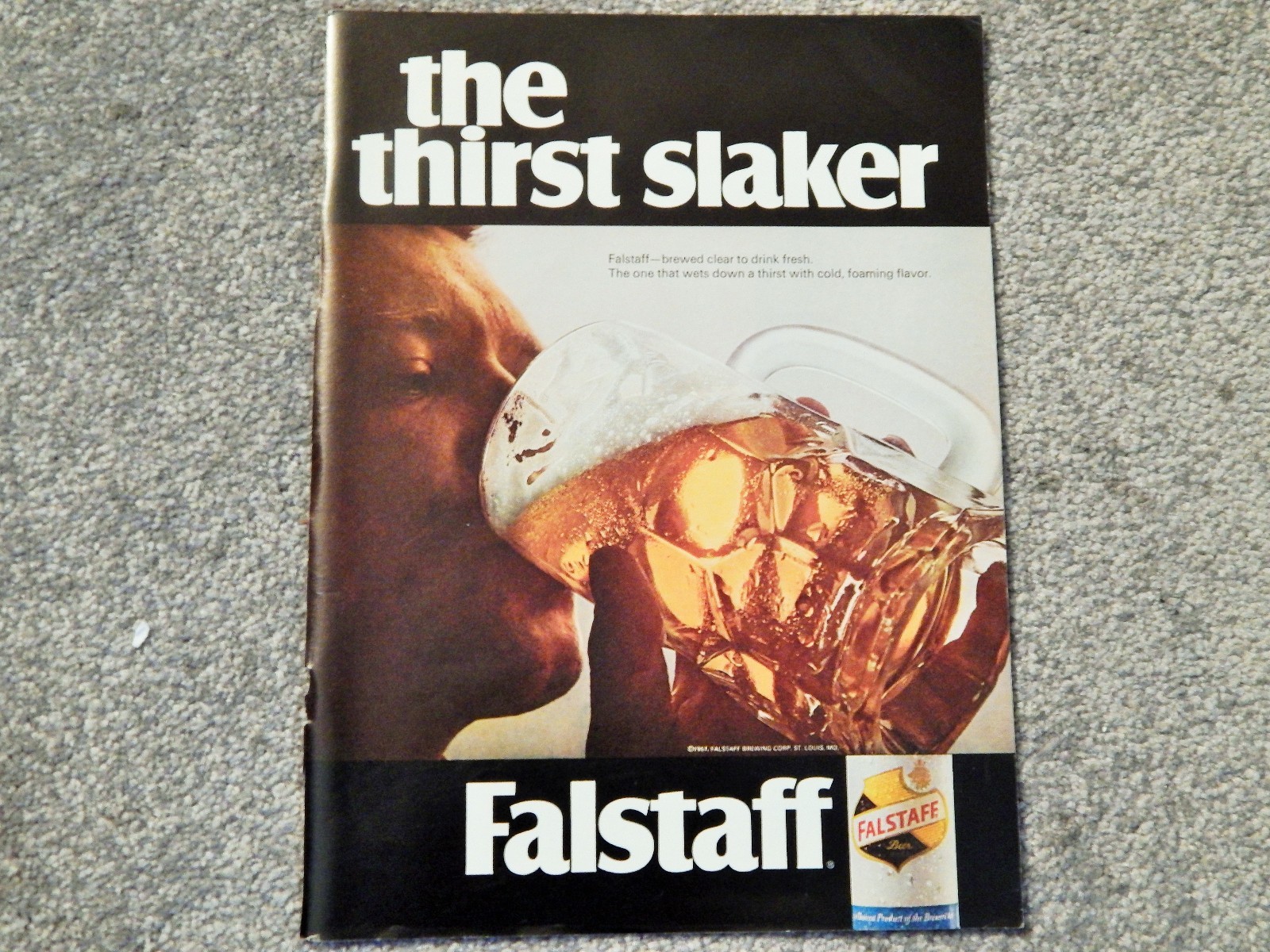 FALSTAFF BEER ORIG. VTG 1968 PHOTO AD, RARE COLLECTIBLE, GREAT FRAMED ...