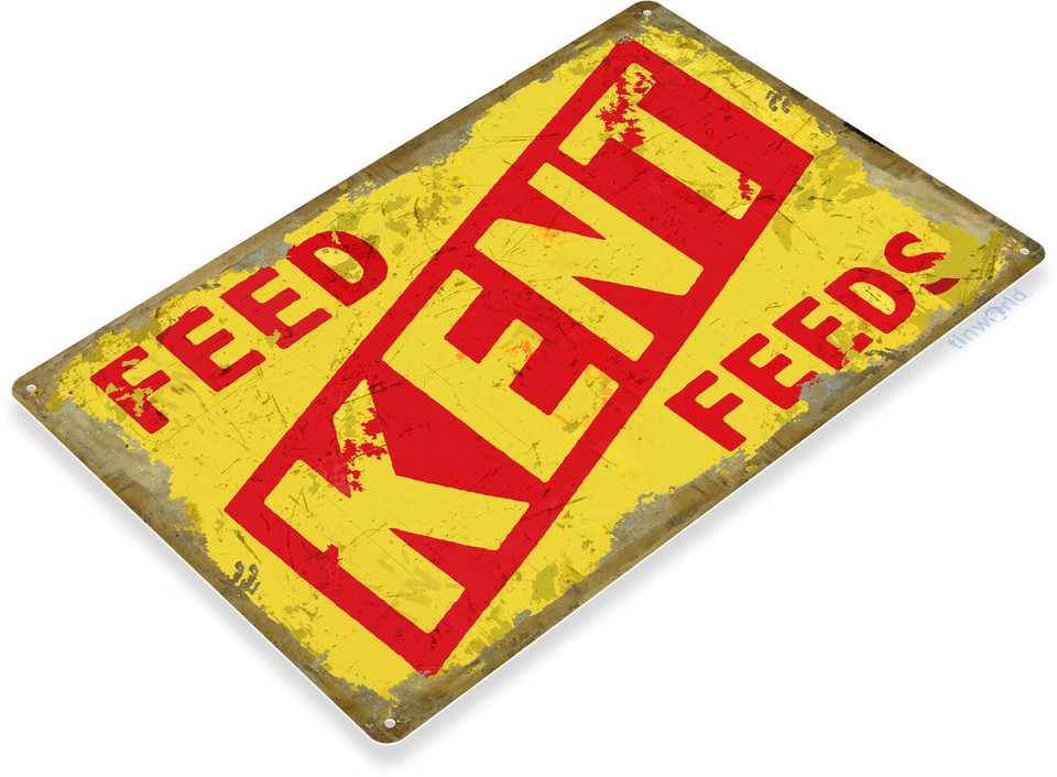 TIN SIGN Kent Feeds Retro Rustic Feed Seed Store Farm Barn Sign C311 | eBay