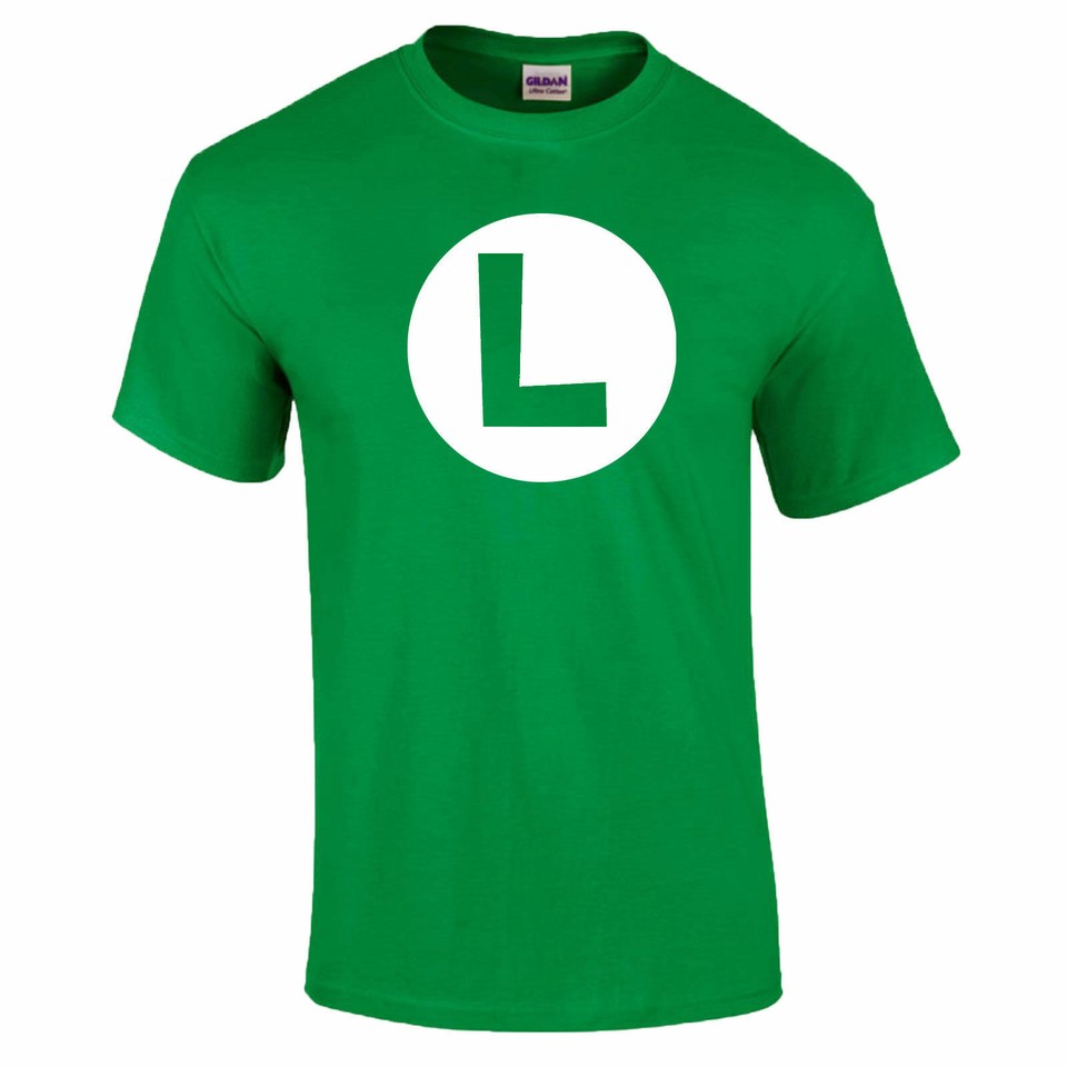MARIO Red LUIGI Green T- shirt Top Super Brothers Gaming Retro Adults ...
