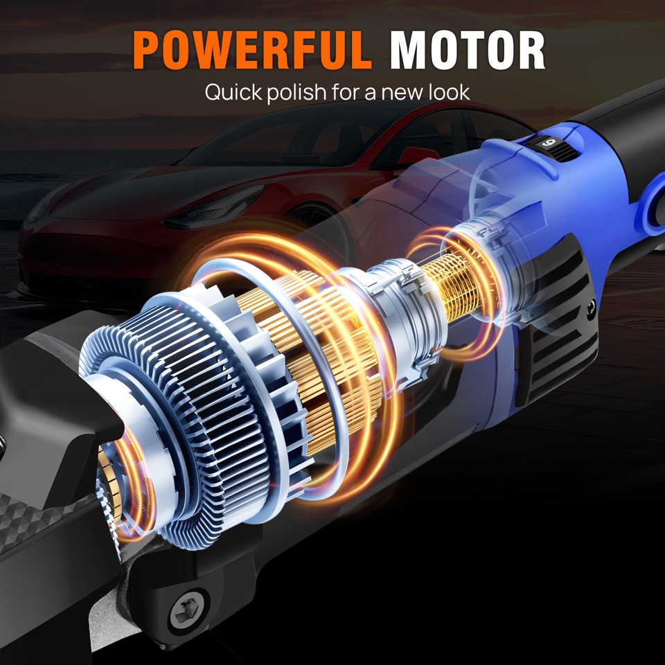 7" 5000W Car Polisher Buffer Polishing Machine Kit Waxing Tool Buffing ...