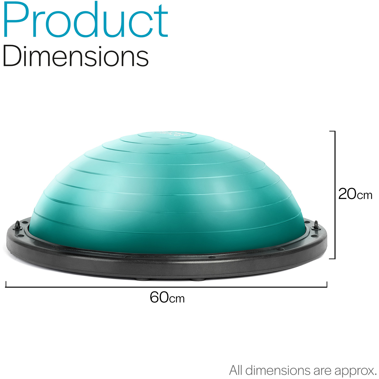 Core Balance Trainer Dome Rehab Wobble Ball Board With Resistance Bands ...