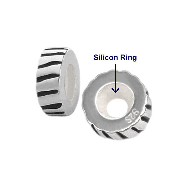 925 Sterling Silver Bead stoppers for 3 mm Chain Bracelets & Necklaces ...