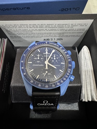 Omega x Swtach MoonSwatch Mission to Neptun Men's Ceramic Watch - Blue ...