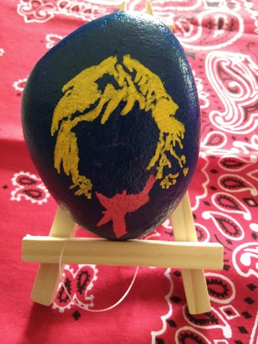 galet peint Renaud une coiffure un foulard | eBay