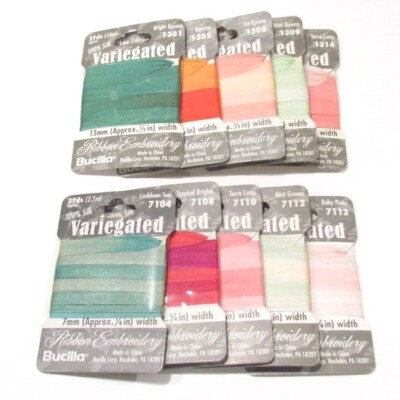 Bucilla Variegated 100% Silk Ribbon Embroidery U Pick 2 or 3 yds Color ...