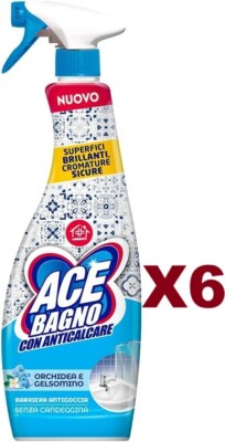 6 PZ ACE SPRAY BAGNO CON ANTICALCARE ORCHIDEA E GELSOMINO NO CANDEGGINA ...
