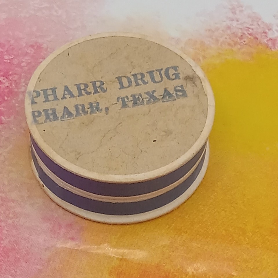 Prescription PHARMACY Paper Tablet Container Vtg Phar Drugs Texas ...