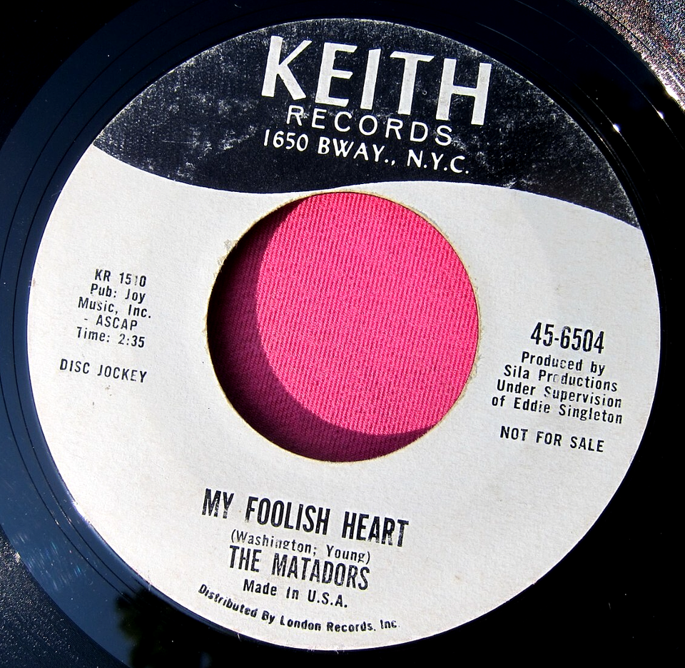 THE MATADORS - You'd Be Crying Too - Northern Soul Promo 45 rpm - Keith ...