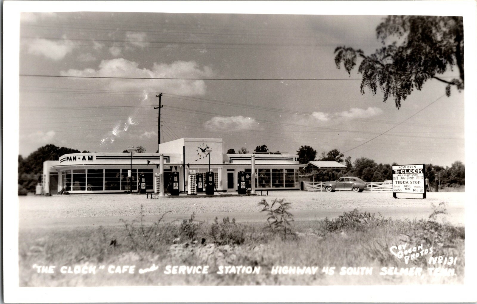 RPPC The Clock Cafe, Truck Stop Service Station Selmer TN c1950s ...
