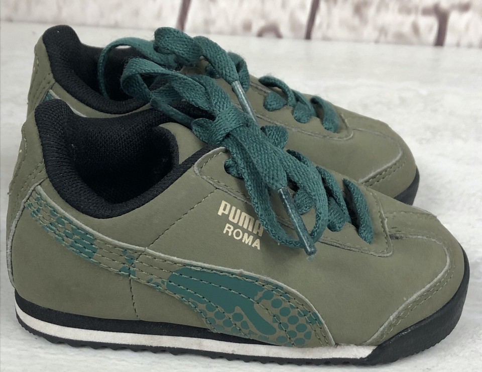 Puma Kids Roma Kinder Fit Toddlers Girls Boys Camo Green Sneakers Shoes ...