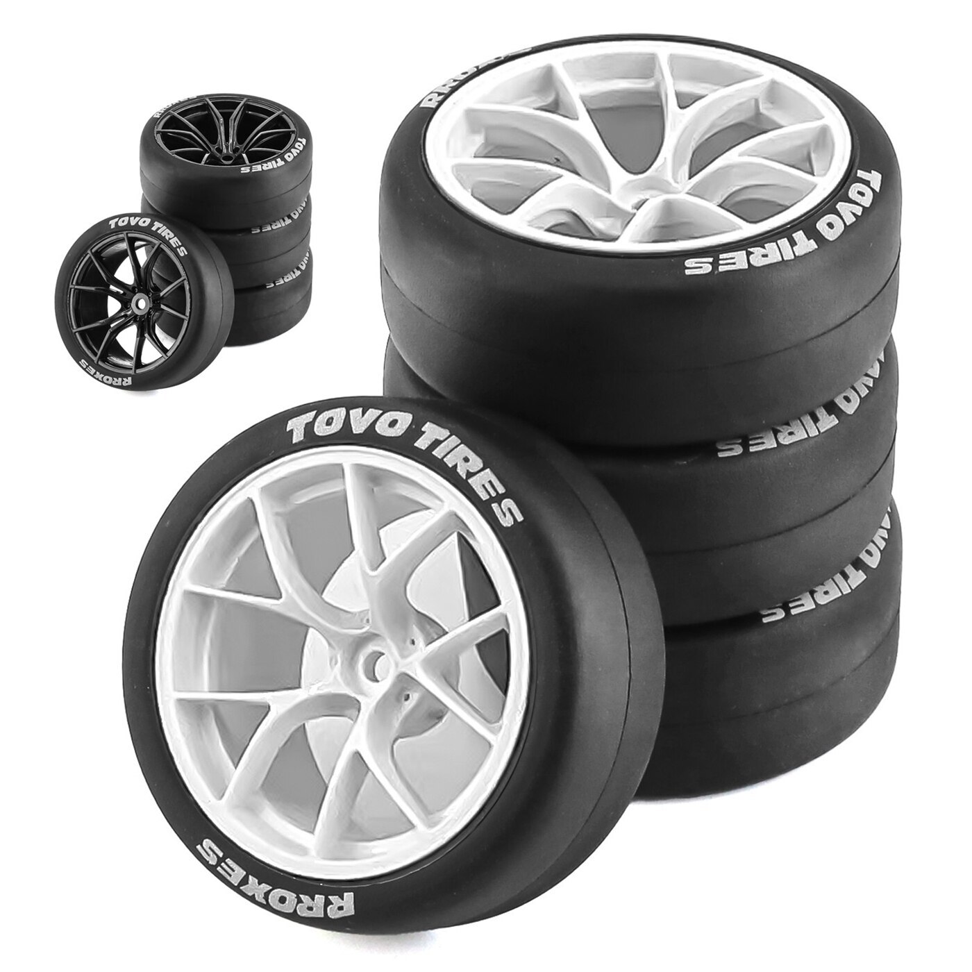 1/10 Onroad Rc Car Wheels Tires Set For Hpi Rs4 Tamiya tt01e tt02 ...