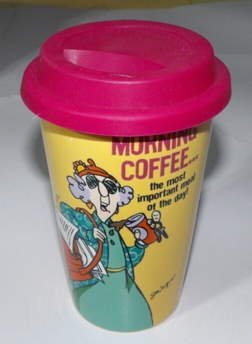 Hallmark Maxine Morning Coffee Double Wall Ceramic Travel Cup Mug 12oz ...