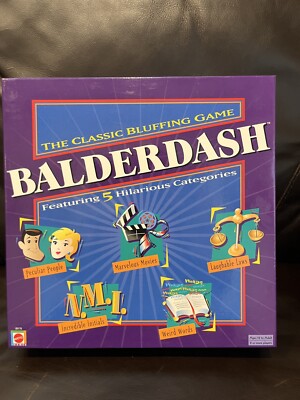 Mattel Balderdash Classic Bluffing Game 5 Hilarious Category 2003 ...