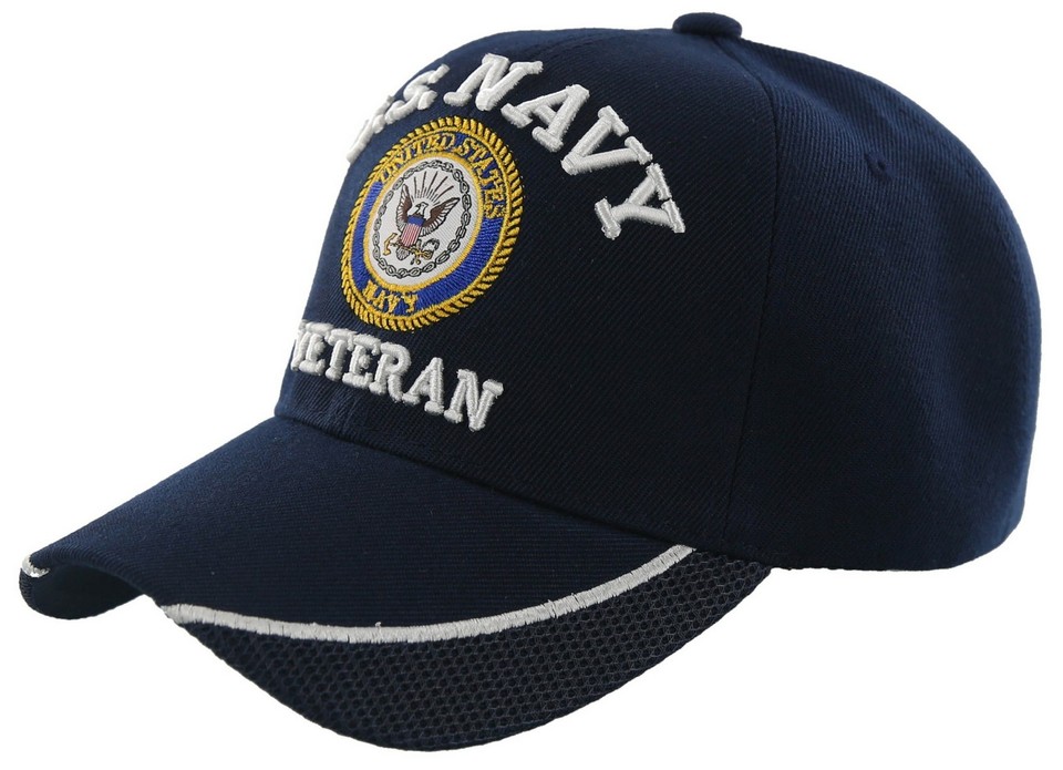 NEW! US NAVY USN VETERAN SIDE MESH BALL CAP HAT NAVY | eBay