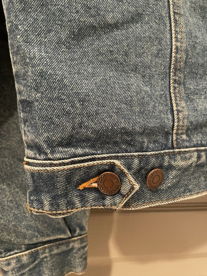 Britches Great Outdoors Trucker Denim Jacket Size XL Vintage 90s 100% ...