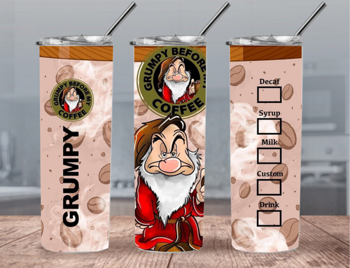 Grumpy TUMBLER | Holiday Snow White Travel Mug Double Insulated Free ...
