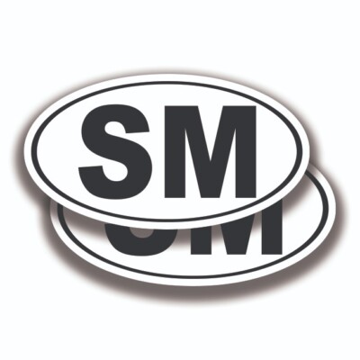 SM INITIALS STICKERS 2 Decals Bogo Car Truck Bumper Window | eBay