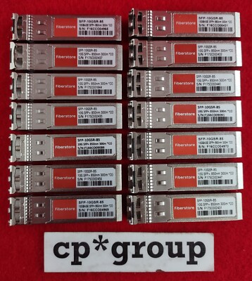 LOT OF 14 Fiberstore 10GBase SFP+ 850nm 300m Transceiver Modules SFP ...