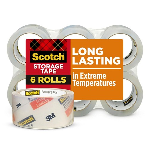 Scotch 3M Storage Packing Tape 6 Rolls Heavy Duty Shipping Moving ...