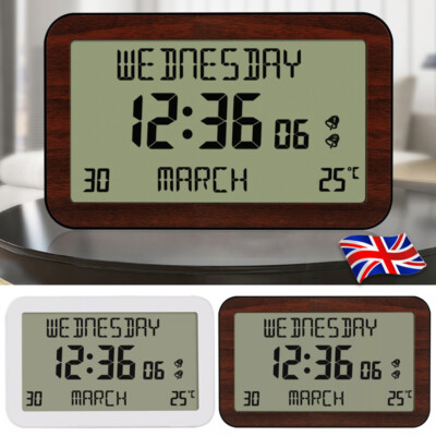 Calendar Clock Date and Time Day of The Week Clocks Temperature Display ...
