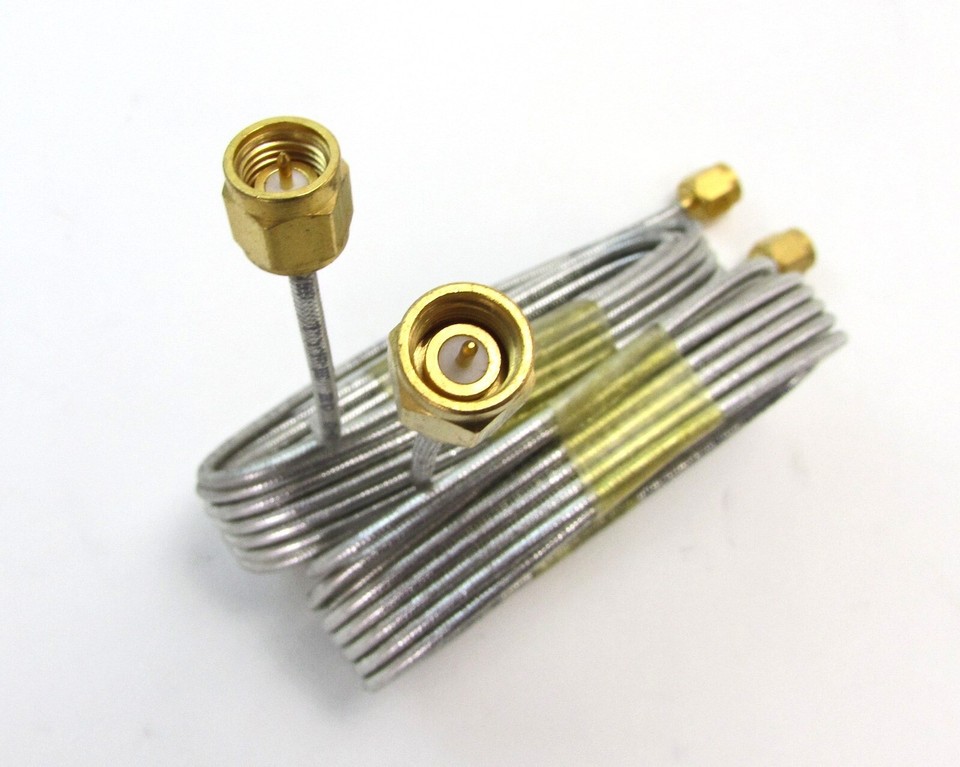 (2) 128" Long Semi-Rigid Coax RF Cable / Delay Line w/ 3.5mm (m ...