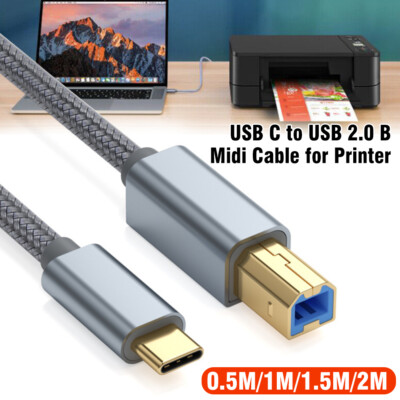 USB Type-C to Printer Cable High Speed Printer USB B 2.0 For Epson HP ...