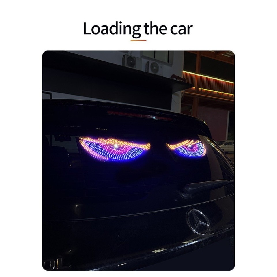 USB Dynamic LED Matrix Devil Eyes Screen Light for Car Windshield Easy ...