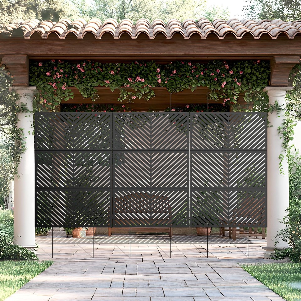 Metal Privacy Screen Outdoor Privacy Screen Freestanding, Outdoor ...