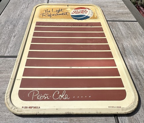 Vintage Pepsi Cola Light Refreshment Menu Board Metal Sign Stout Sign ...
