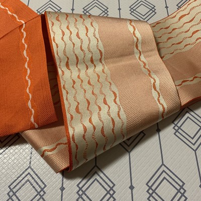 Japanese kimono HANHABAo obi yukata obi.kaku obi.silk100%.red white ...