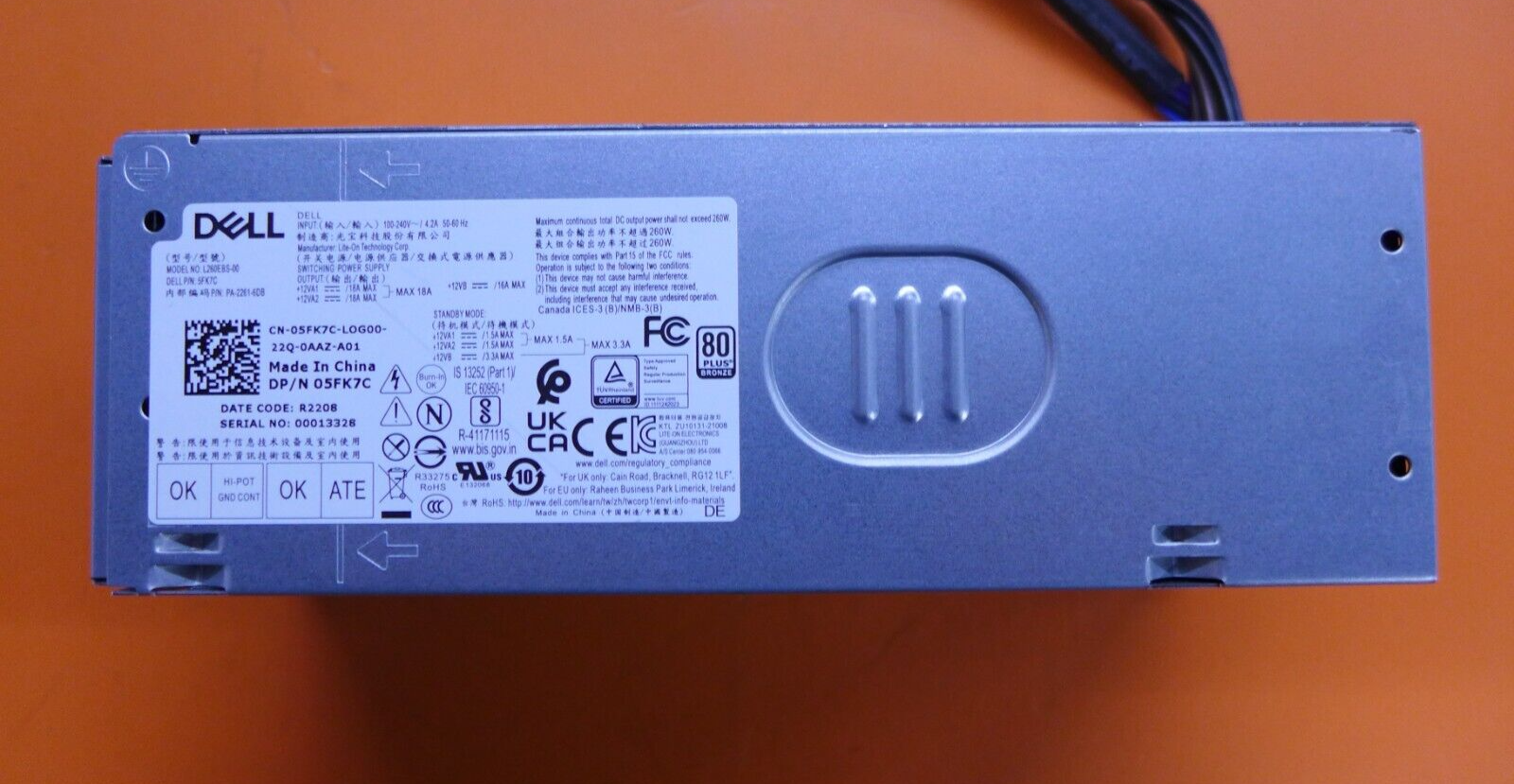 Genuine Dell Optiplex 5000 260W Power Supply L260EBS-00 5FK7C | eBay