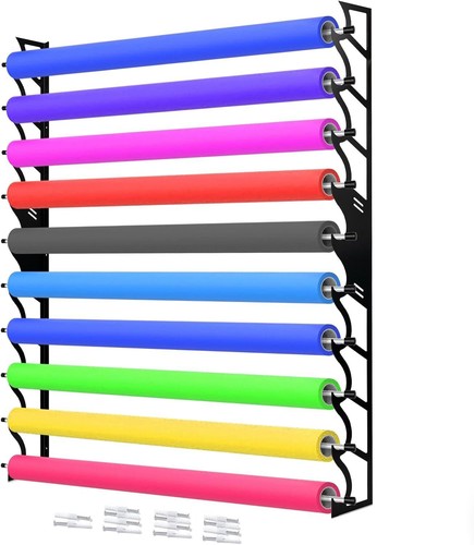 10-Layer Vinyl Rolls Rack Storage Organizer Wall-Mounted Vinyl Film ...