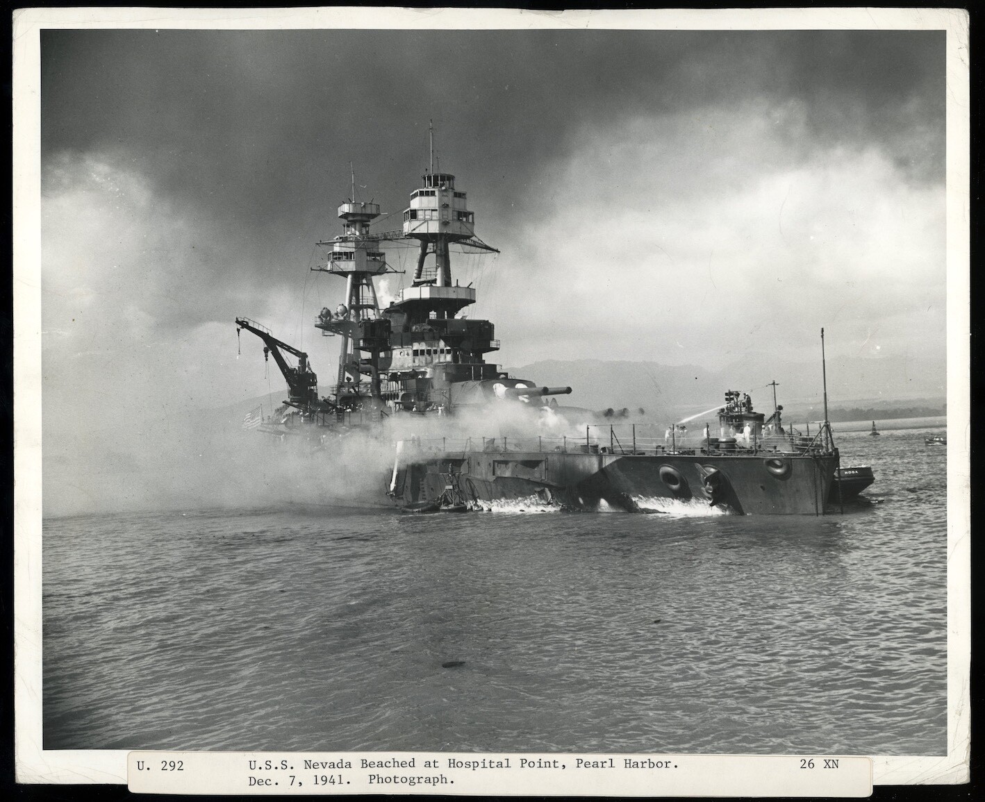 Dec. 7 1941 WWII Pearl Harbor USS Nevada BB-36 Battleship Type 1 ...
