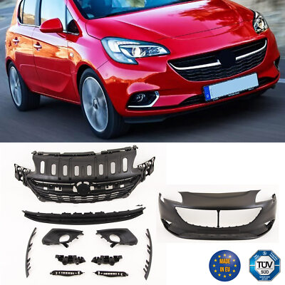 Fits Vauxhall Corsa E 2015-19 Front Bumper Kit Complete Primed No ...