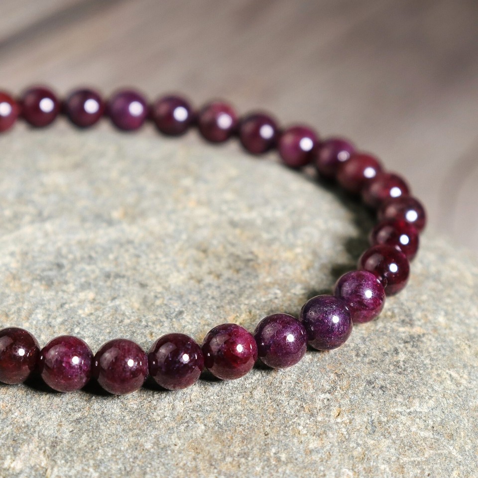 Natural Garnet Bead Healing Protection Women Stone Crystal Stretch ...