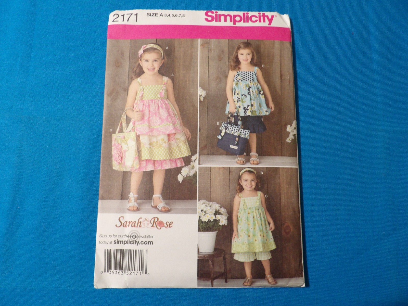Simplicity Children's Pattern 2171 Sz 3-4-5-6-7-8 Dress Top Pants Bag ...
