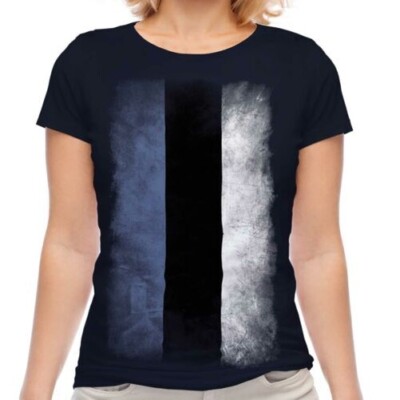 ESTONIA FADED FLAG LADIES T-SHIRT TEE TOP EESTI FOOTBALL ESTONIAN GIFT ...