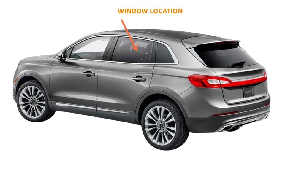 Driver/Left Side Rear Door Window Glass TEMP. For 16-23 Lincoln MKX ...