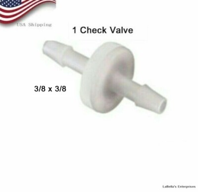 (1) Fitting 3/8" One Way Check Valve w/ Viton Diaphragm Inline, Auto ...